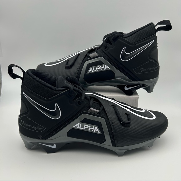 Nike | Shoes | Nike Alpha Menace Pro 3 Black Grey Football Cleats Sz 2 ...